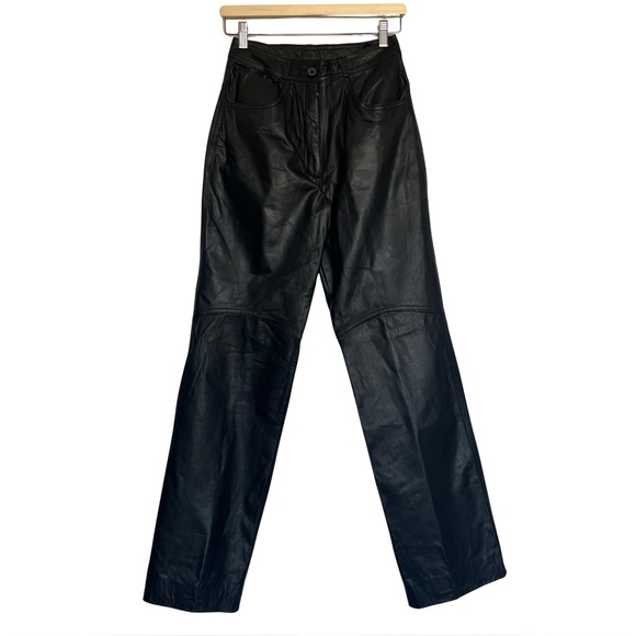 Vintage | Pants & Jumpsuits | Vintage Black Leather Pants | Poshmark